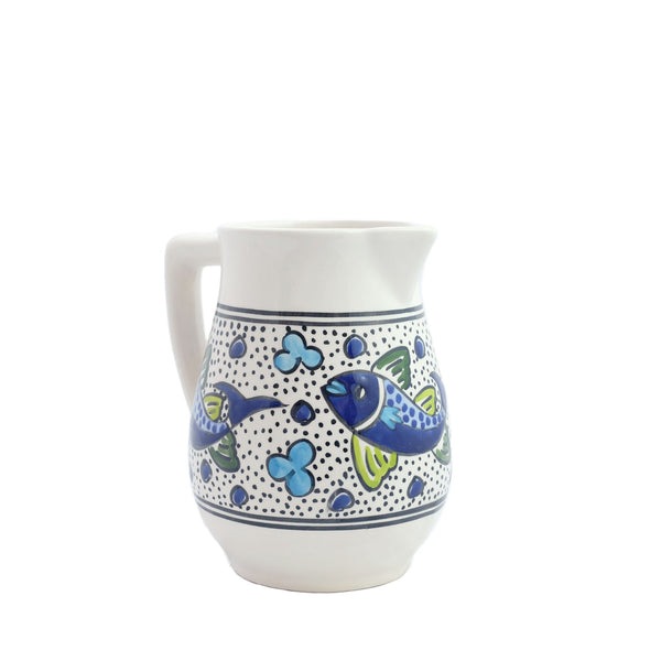 Blue Fish Ceramic Pitcher | TerraKlay