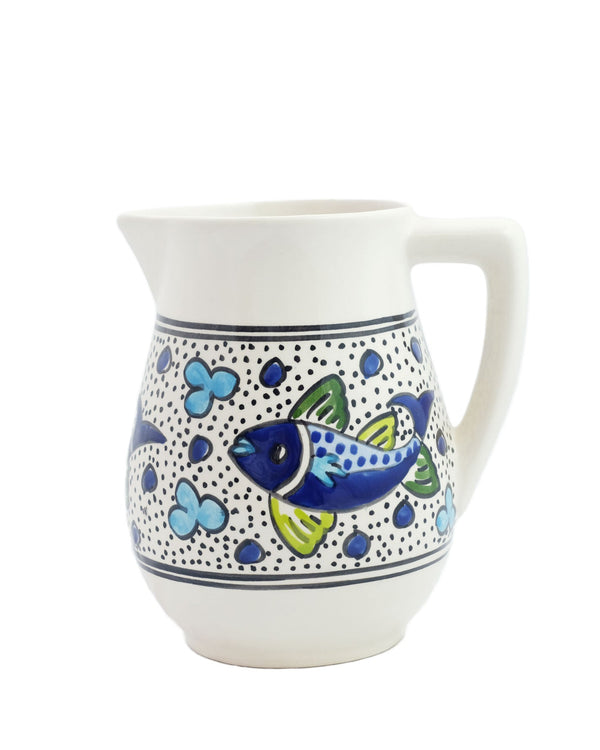 Blue Fish Ceramic Pitcher | TerraKlay