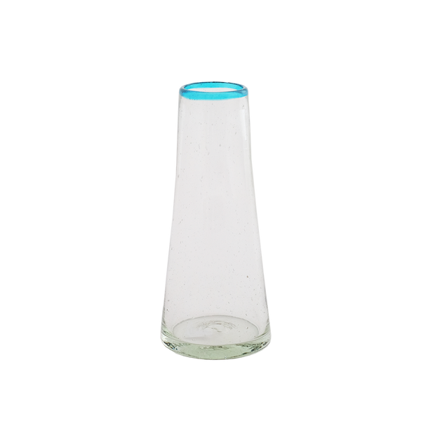 Small Aqua Rim Conical Vase - TerraKlay