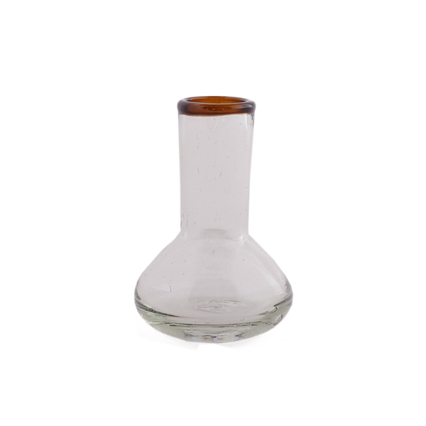 Small Amber Rim Bulb Glass Vase - TerraKlay