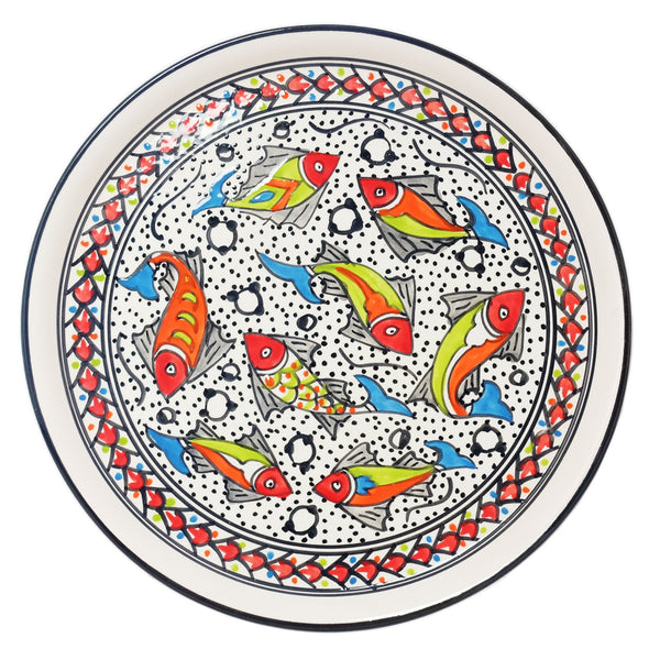 Rainbow Fish hand Painted Ceramic Tapas Platter | TerraKlay