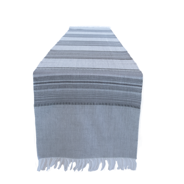 Slate with Black & Grey Stripes Table Runner | TerraKlay