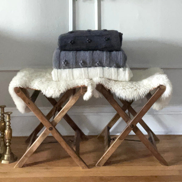 Kusum Flower Knit Wool Blanket | TerraKlay